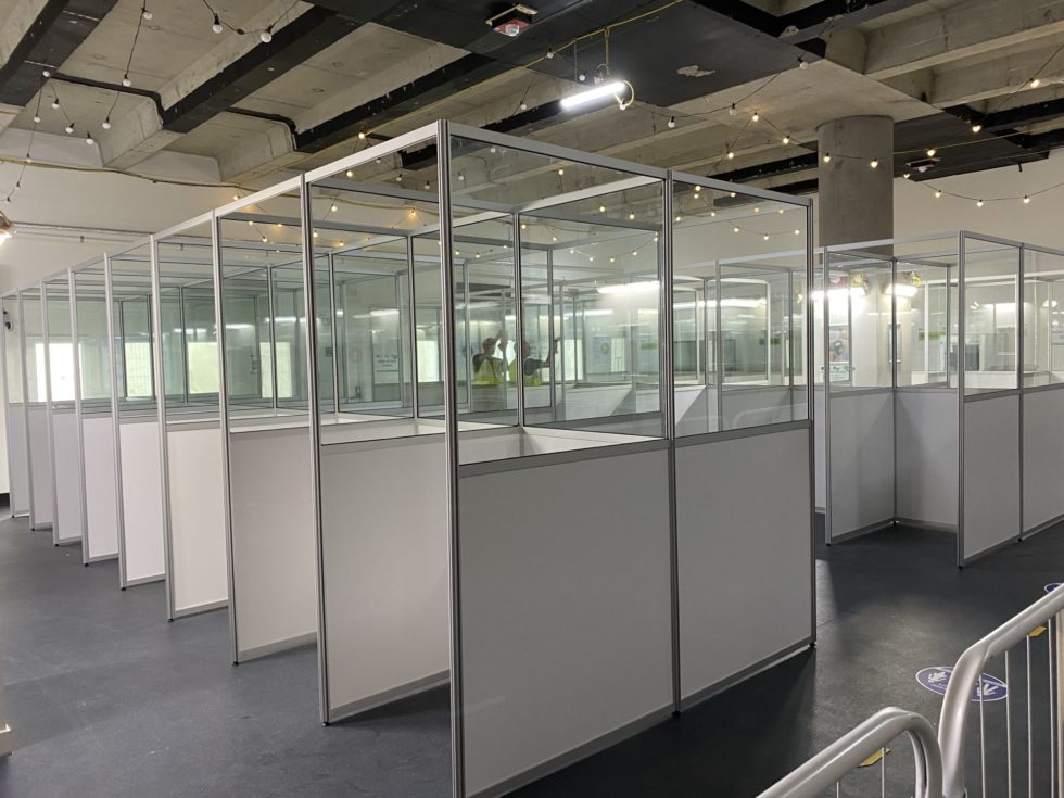 Social distancing cubicles get Lendlease Triton Square Construction ...